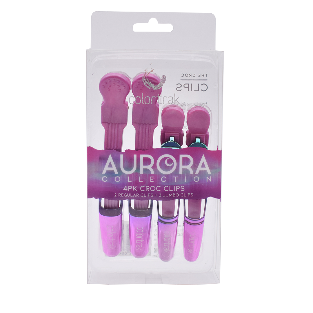 4pk Aurora Croc Clips, Styling Hair Clips, Standard & Jumbo Croc Clips ...